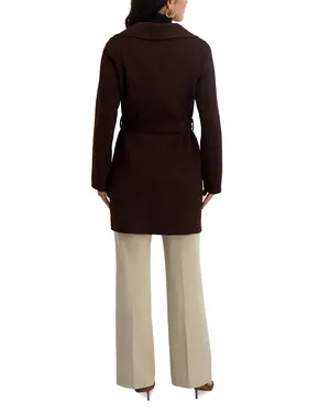 Tahari Ella Belted Wrap Coat - Chocolate