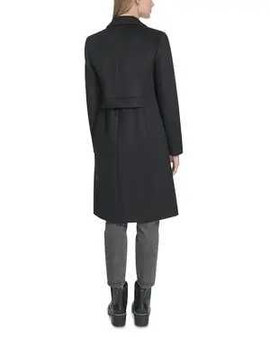 Cole Haan Single Breasted Notch Collar Coat - Black