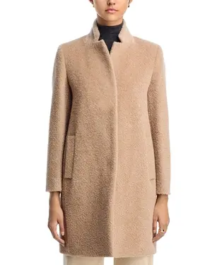 Cinzia Rocca Stand Notch Collar Snap Front Coat