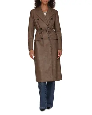 Avec Les Filles Faux-ever Leather Trench Coat