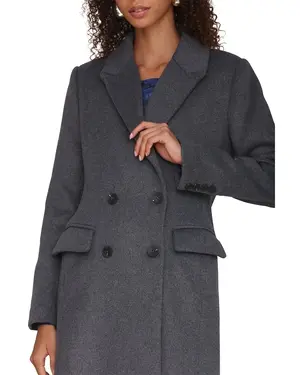 Avec Les Filles Tailored Double Breasted Coat - Grey