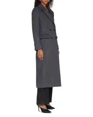 Avec Les Filles Tailored Double Breasted Coat - Grey
