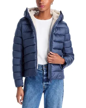 SAVE THE DUCK Faux Shearling Hooded Puffer Jacket