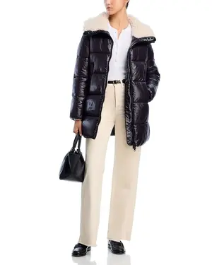 SAVE THE DUCK Bonita Faux Shearling Puffer Jacket