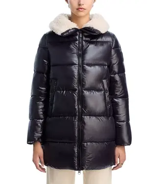 SAVE THE DUCK Bonita Faux Shearling Puffer Jacket