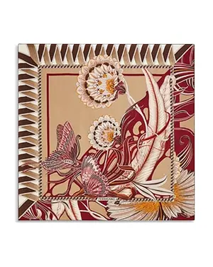 FERRAGAMO Giada Print Silk Scarf - Nude/ Cher