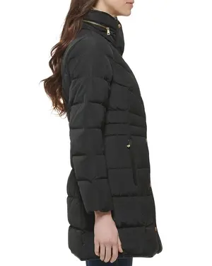 Cole Haan Quilted Coat With Hidden Hood