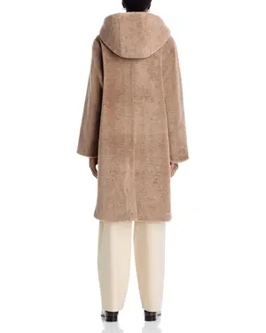 Bernardo Hooded Sherpa Coat - Taupe