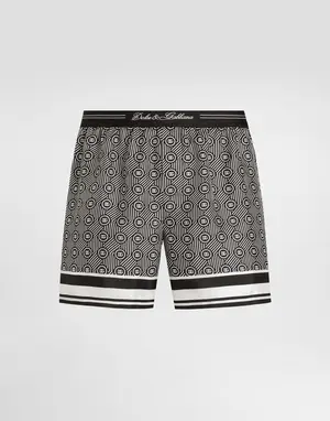 Dolce & Gabbana Printed Silk Twill Boxer Shorts