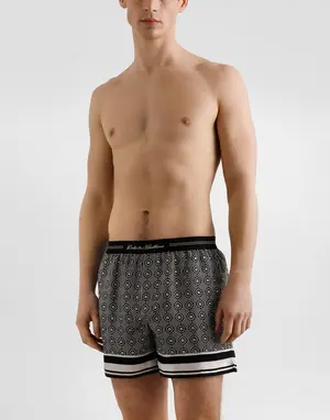Dolce & Gabbana Printed Silk Twill Boxer Shorts