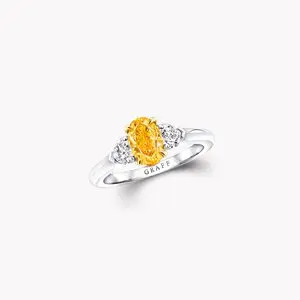 Graff Promise Oval Diamond Engagement Ring - Platinum And Yellow Gold