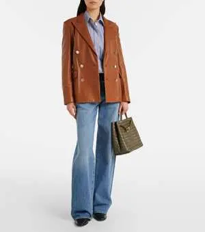 Ralph Lauren Camden Double-breasted Leather Blazer