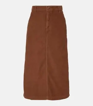 Velvet By Graham & Spencer Fia Cotton Midi Skirt - Brown