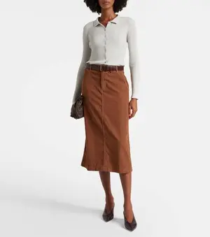 Velvet By Graham & Spencer Fia Cotton Midi Skirt