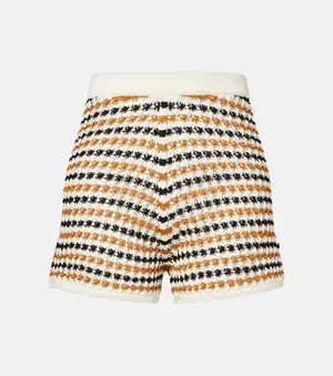 ERES Disco Open-knit Cotton-blend Shorts - Multicoloured