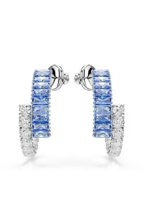 SWAROVSKI Matrix Hoop Earrings - Blue/silver