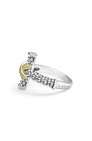 Lagos Anthem Two-tone Diamond Cross Ring