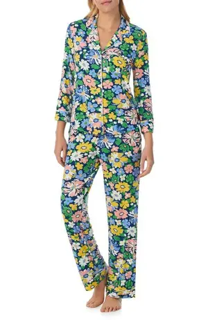 Kate Spade New York Print Stretch Modal Pajamas - Navy Print