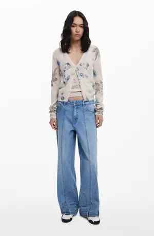 Desigual Front Seam Wide Leg Jeans