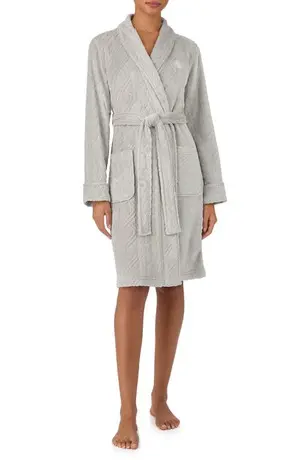 Ralph Lauren Fleece Monogram Robe - Grey