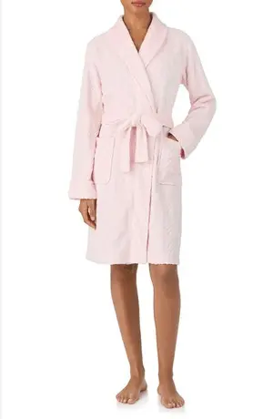 Ralph Lauren Fleece Monogram Robe - Pink