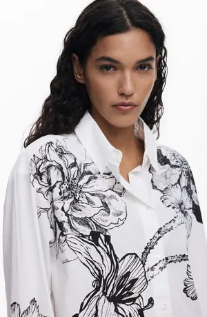 Desigual Floral Cotton Button-up Shirt