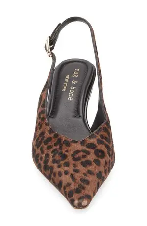 Rag & Bone Madison Slingback Kitten Heel Pumps - Leopard