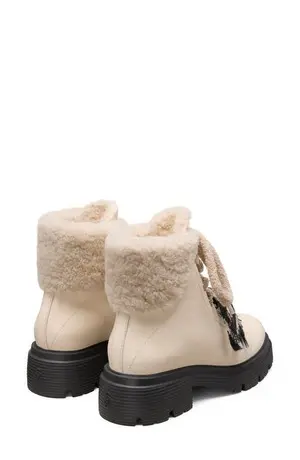 STUART WEITZMAN Hudson Lite Shearling-lined Bootie - Linen/natural