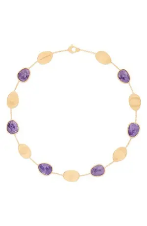 Marco Bicego Lunaria Charoite Station Necklace - Gold