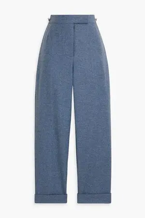 Thom Browne Cropped Wool-flannel Tapered Trousers