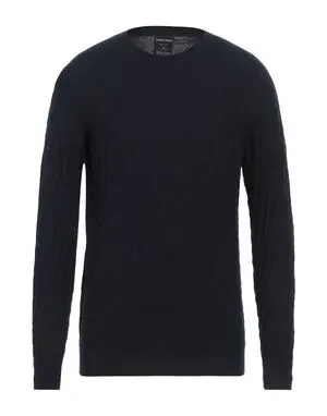 Giorgio Armani Solid Virgin Wool Cashmere Crewneck Sweater - Blue