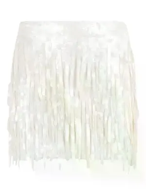 Staud Supernova Fringe Mini Skirt - Neutrals