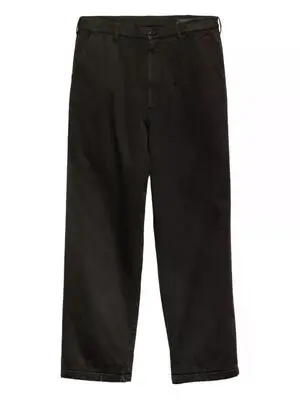 Prada Triangle-logo Cotton Trousers - Black
