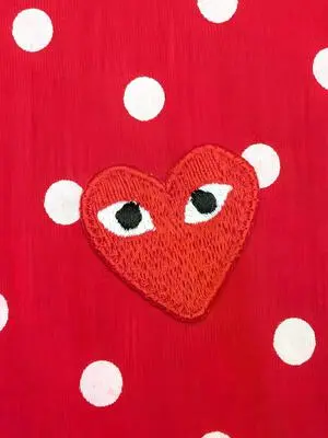 Play Comme Des Garcon Polka-dot Heart-logo T-shirt - Red