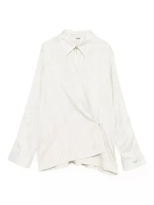 Fendi Pinstripe Wrap-tie Blouse