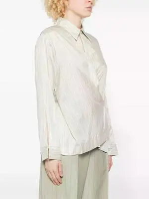 Fendi Pinstripe Wrap-tie Blouse
