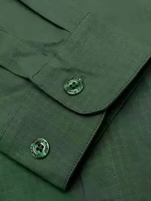 ADVISORY BOARD CRYSTALS Embroidered-pocket Button-down Shirt - Green