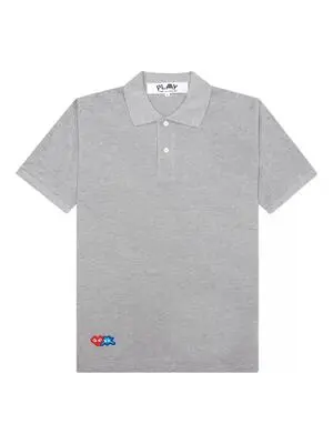Play Comme Des Garcon X Invader Heart Polo Shirt - Grey
