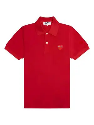 Play Comme Des Garcon Heart-emblem Polo Top