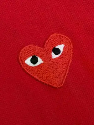 Play Comme Des Garcon Heart-emblem Polo Top