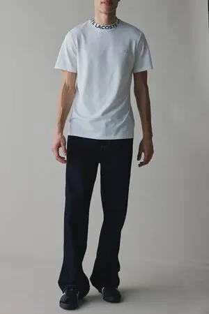 Lacoste Logo Text Bicolor Tee