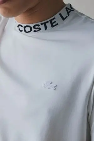 Lacoste Logo Text Bicolor Tee