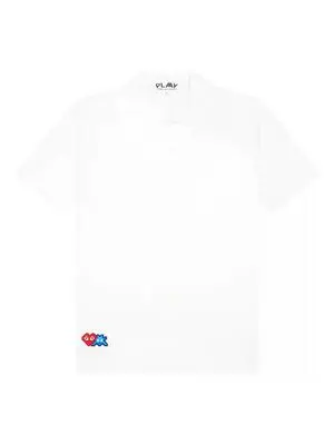 Play Comme Des Garcon X Invader Pixel-heart Polo Shirt - White