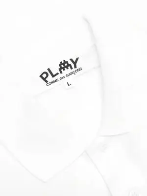 Play Comme Des Garcon X Invader Pixel-heart Polo Shirt - White