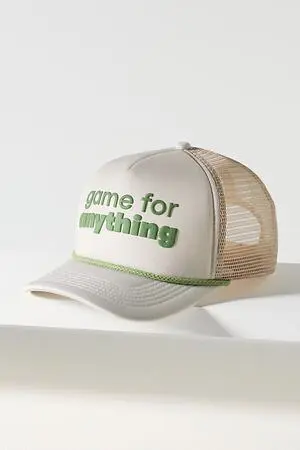 DAILY PRACTICE BY ANTHROPOLOGIE Trucker Hat Game Tan