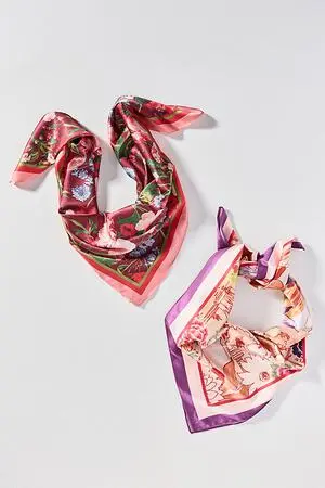 Anthropologie Fall Fruits Hair Scarves Set - Fruit/mixed Floral
