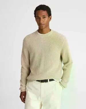 Madewell Marled Cotton Shaker-stitch Crewneck Sweater - Fatigue Khaki Marl