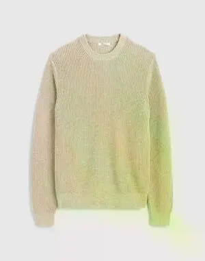 Madewell Marled Cotton Shaker-stitch Crewneck Sweater - Fatigue Khaki Marl