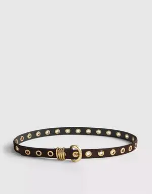 Madewell Metal Eyelet Suede Belt - Dark Carob