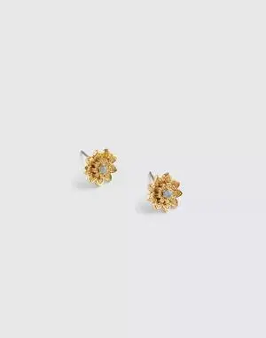 Madewell Floral Stud Earrings - Antique Gold